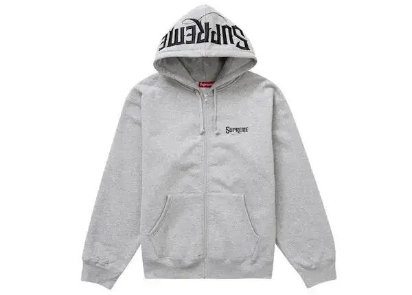 Supreme Mister Cartoon Zip Up Hooded Sweatshirt - Heather Grey